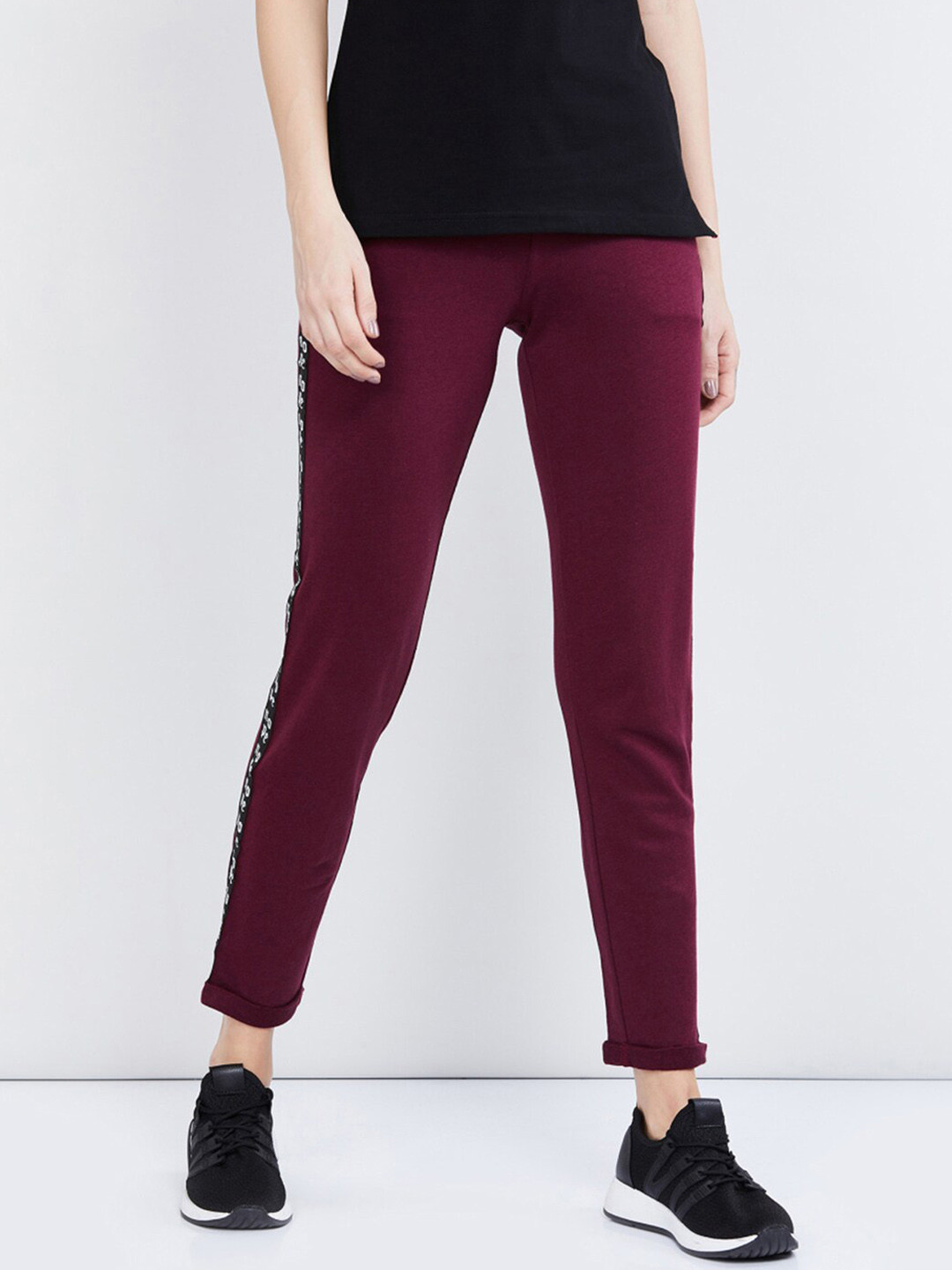 Buy Max Women Magenta Pink Solid Track Pants - Track Pants for Women ...