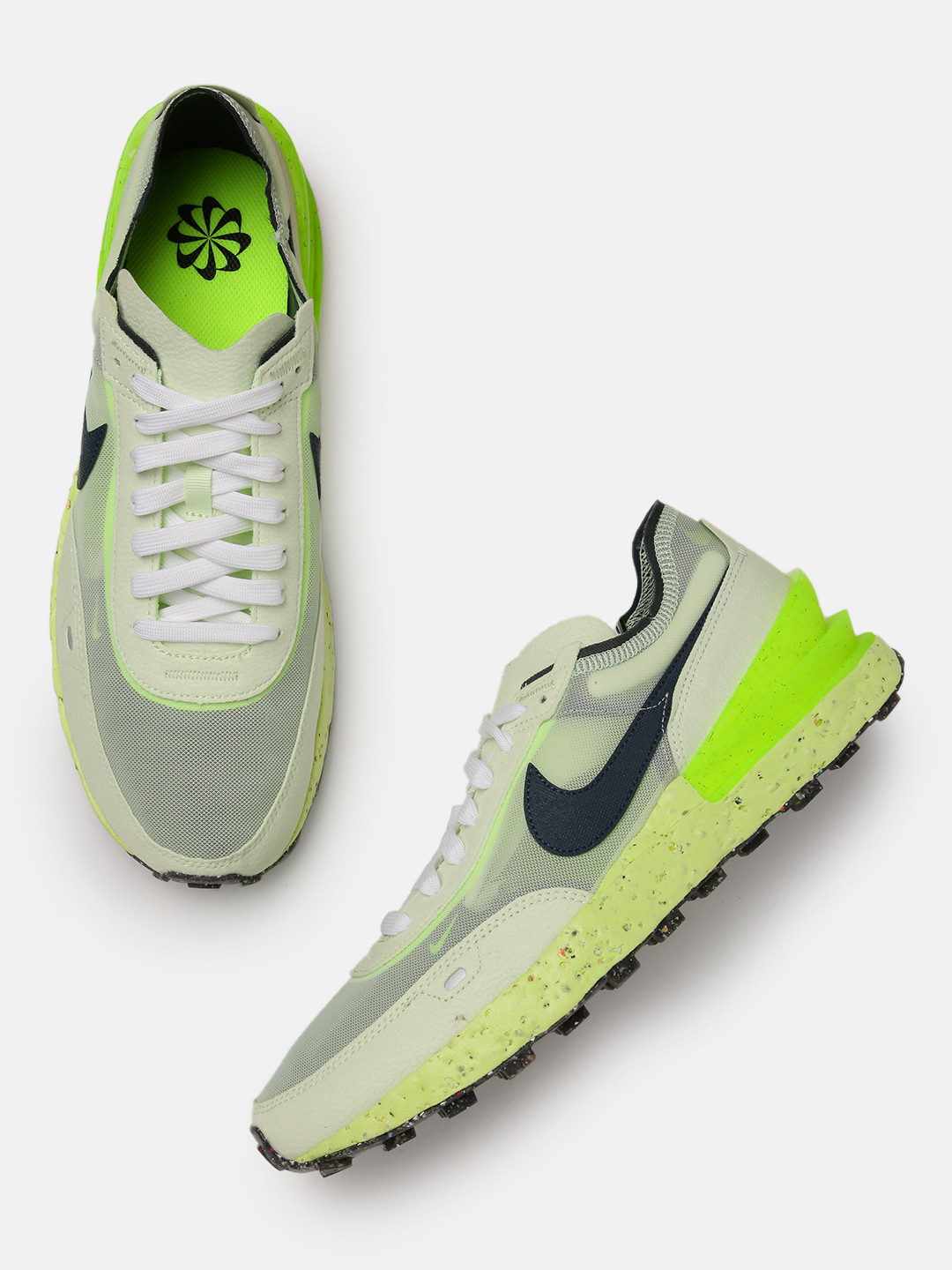 Buy Nike Men Fluorescent Green Waffle One Crater Sneakers - Casual ...