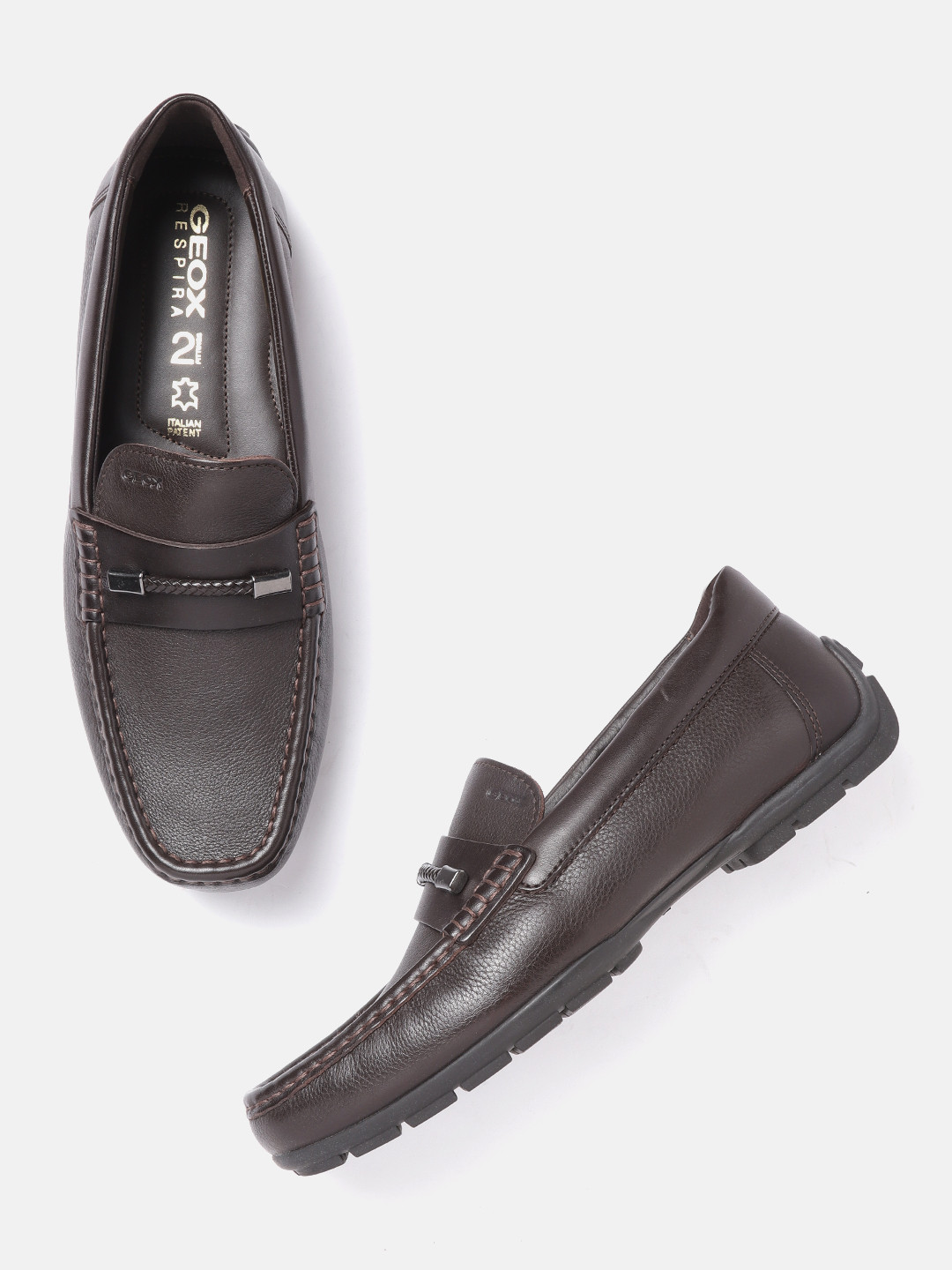 Buy Geox Men Coffee Brown Leather Driving Shoes - Casual Shoes for Men ...