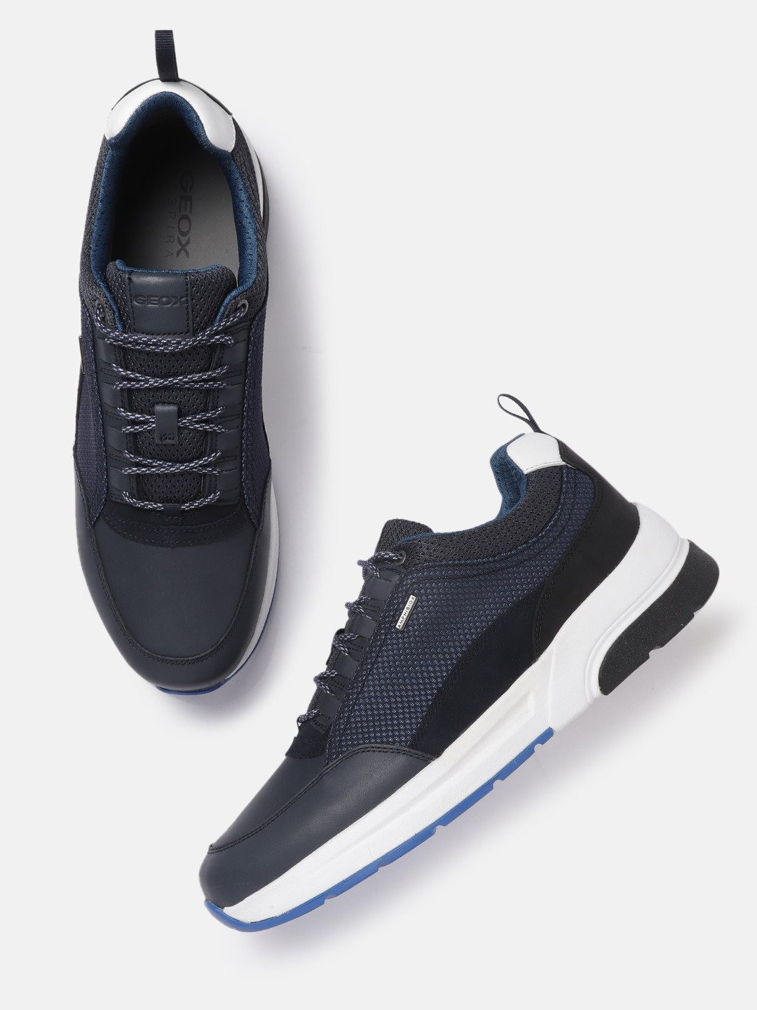 Buy Geox Men Navy Blue Woven Sneakers - Casual Shoes for Men 14533176 ...