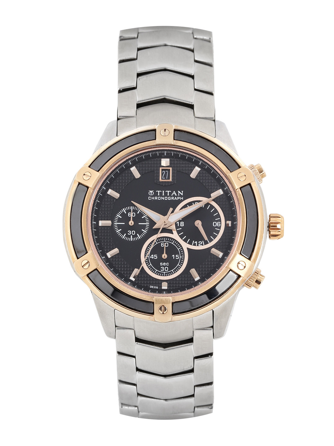 Buy Titan Men Black Chronograph Dial Watch NH1657KM02 - Watches for Men ...
