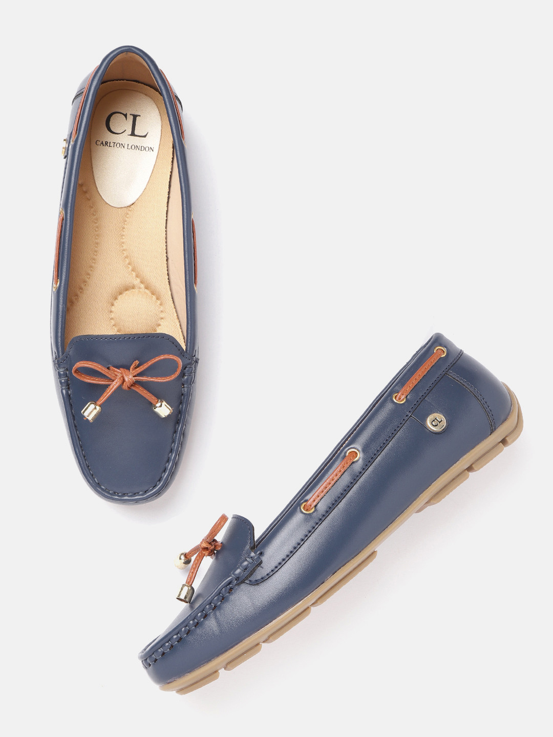 Buy Carlton London Women Navy Blue Solid Boat Shoes - Casual Shoes for ...