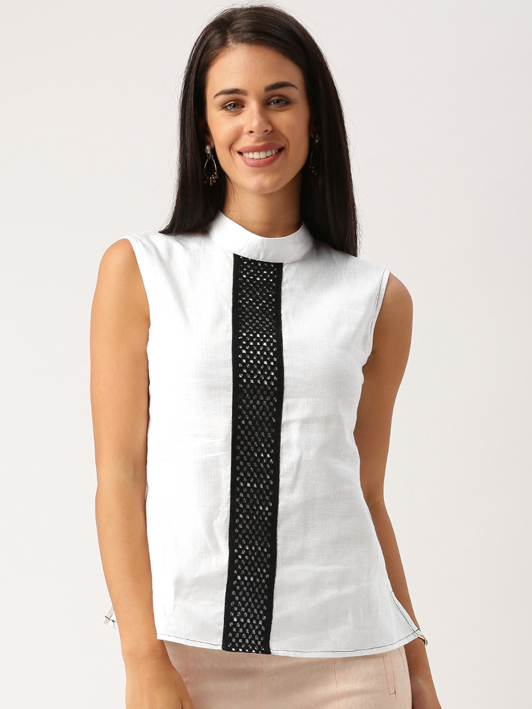 Buy IndusDiva Mumbai Khadi White Top - Tops for Women 1454356 | Myntra