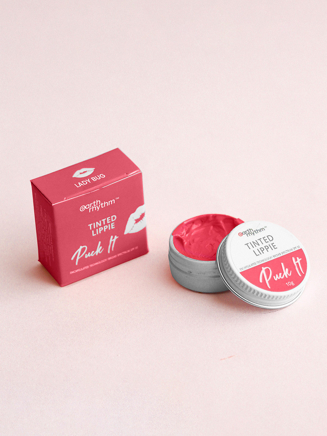 Buy Earth Rhythm Tinted Lippie Puck It Lip Balm SPF 30 Lady Bug ...