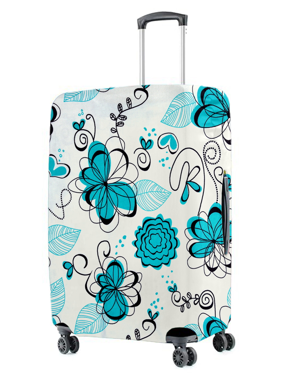 Buy Cortina Blue & White Printed Protective Large Trolley Bag Cover ...