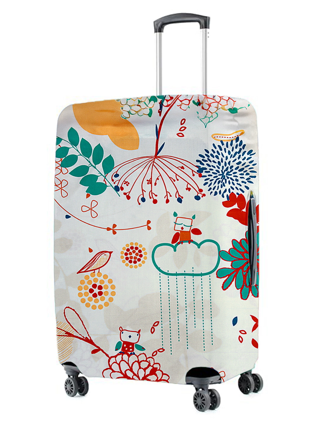Buy Cortina White Printed Protective Large Trolley Bag Cover - Travel ...