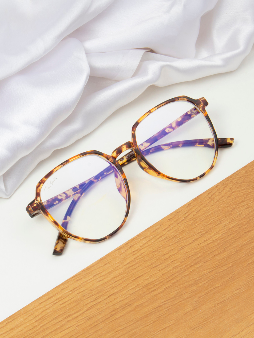 Buy Ted Smith Unisex Brown Abstract Full Rim Wayfarer Frames TSI 8873 ...