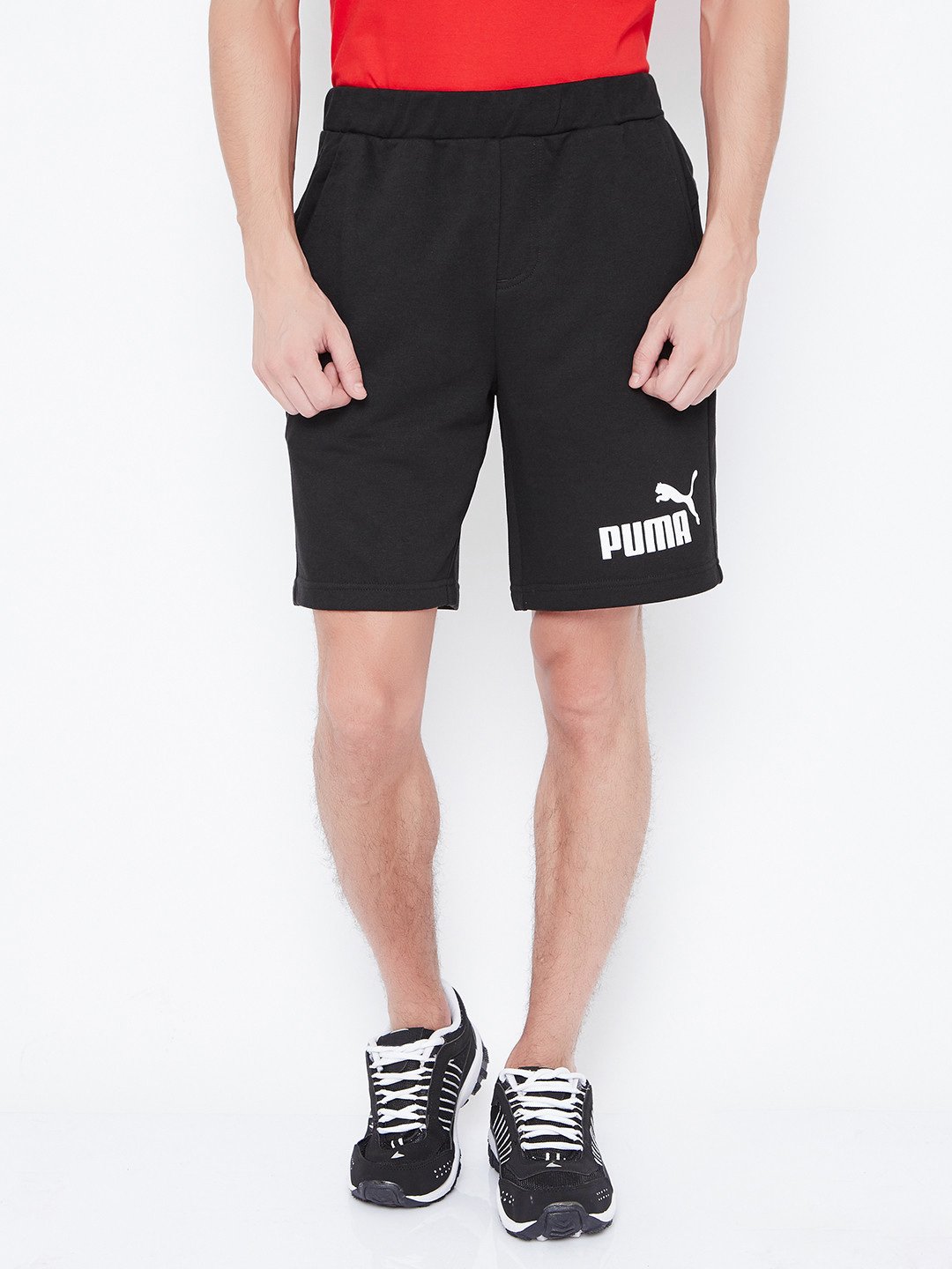 Buy PUMA Men Black Solid Regular Fit Sports Shorts - Shorts for Men ...