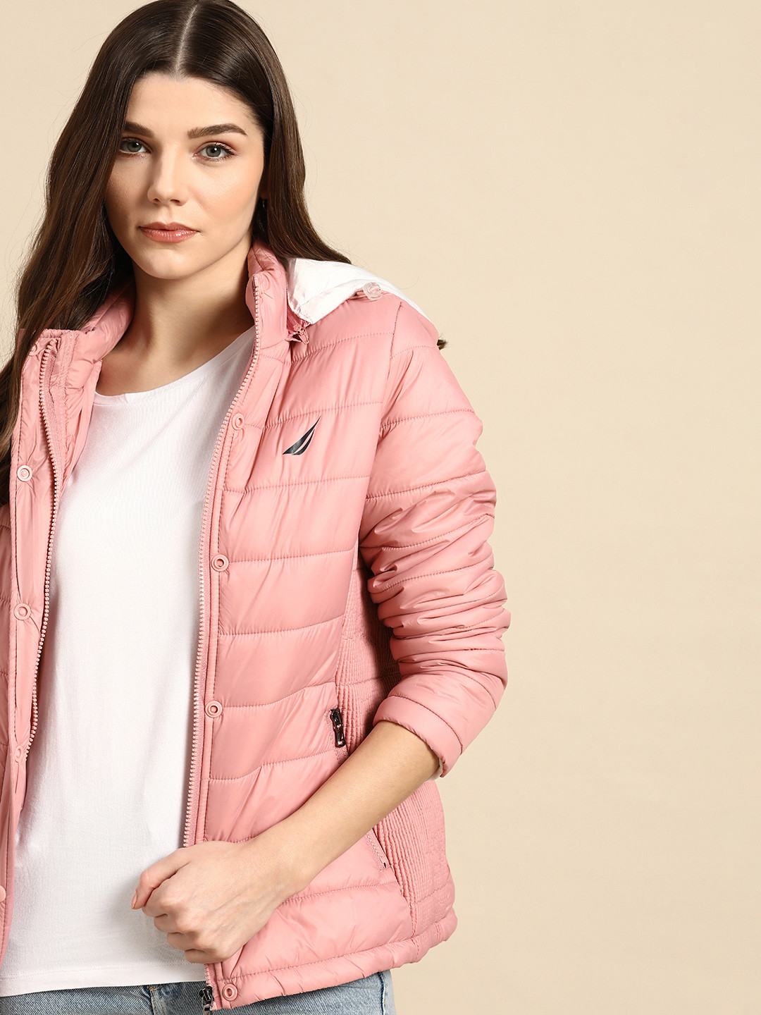 Buy Nautica Women Pink Solid Padded Jacket - Jackets for Women 14550596 ...