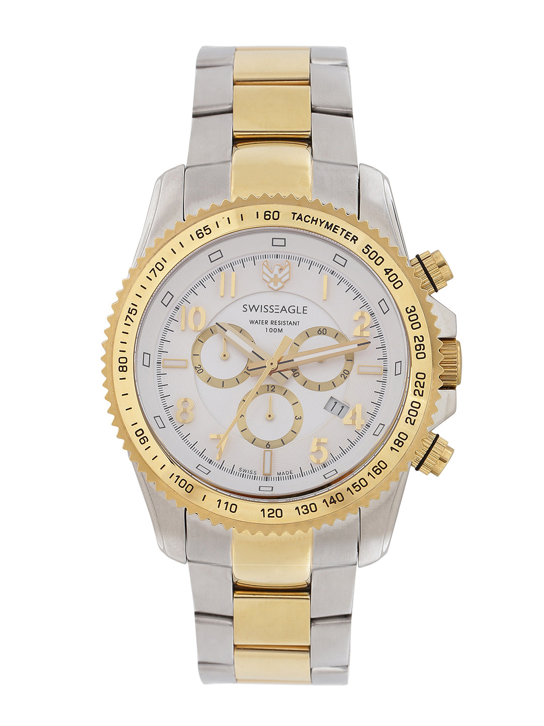 Buy Swiss Eagle Men White Dial Chronograph Watch SE 9044 44 - Watches ...