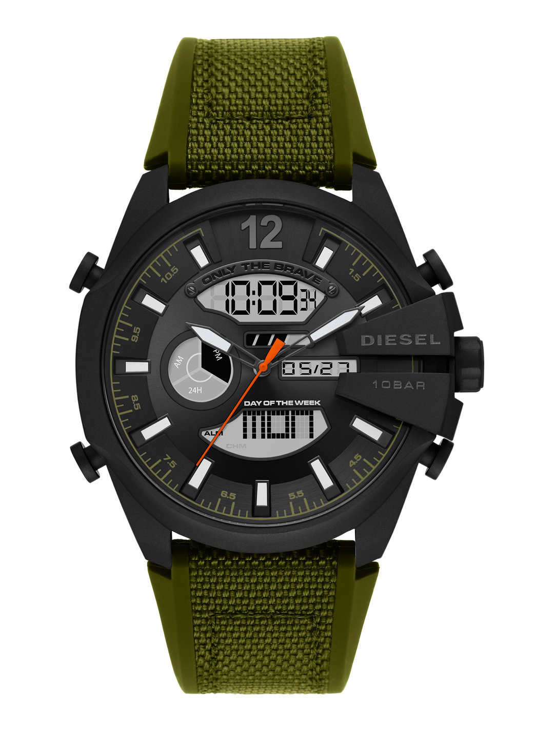 Buy DIESEL Men Grey Dial & Multicoloured Straps Analogue And Digital ...
