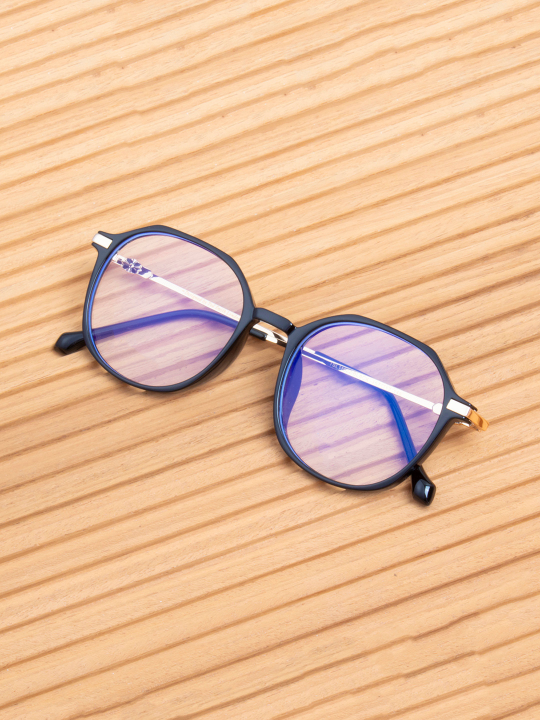 Buy Ted Smith Unisex Gold & Black Full Rim Square Frames Eyeglasses ...