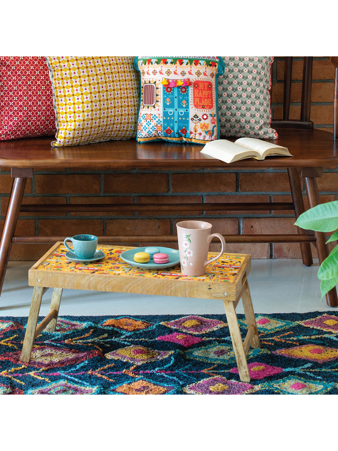Buy Chumbak Yellow Indian Traffic Breakfast Tray - Serving Tray for ...