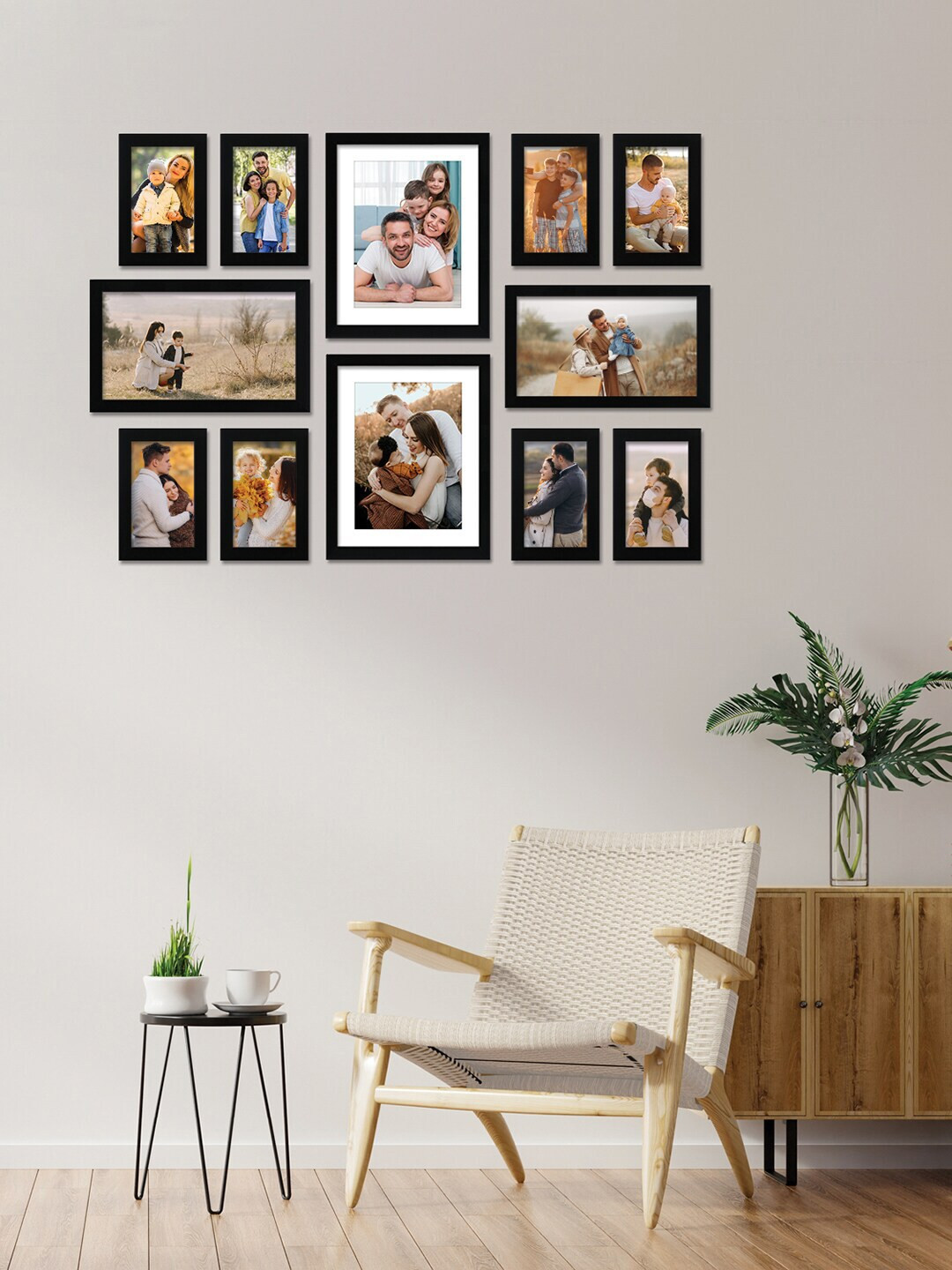 Buy RANDOM Set Of 12 Black Solid Individual Wall Photo Frames - Photo ...