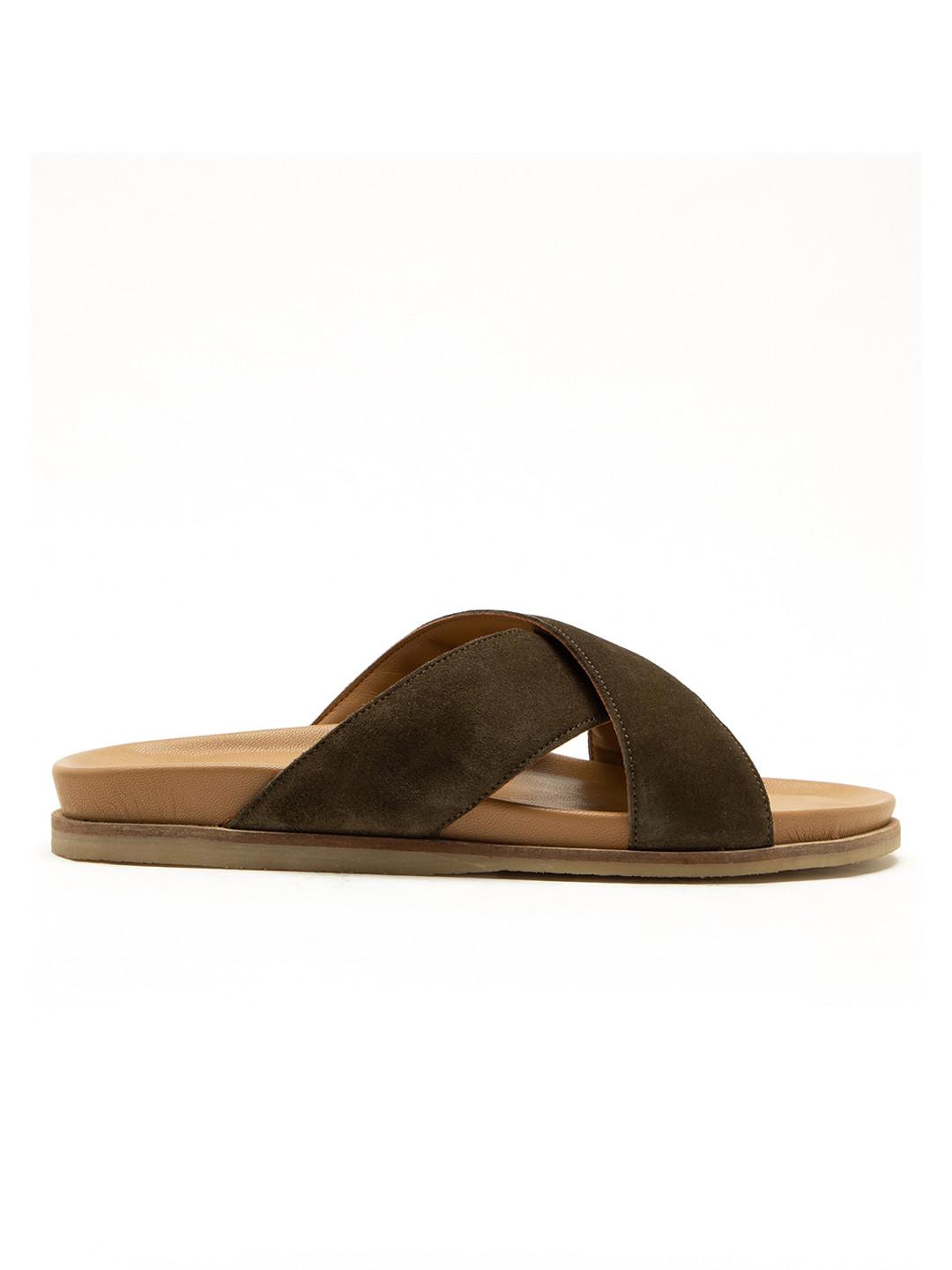 Buy RARE RABBIT Men Olive Green Leather Comfort Sandals - Sandals for ...