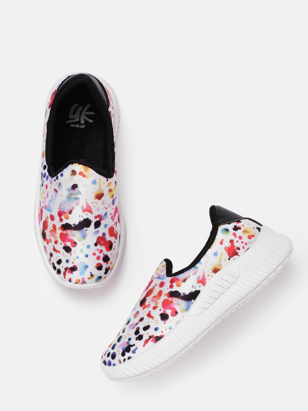 Buy Yk Girls White And Red Printed Wide Slip On Sneakers Casual Shoes For Girls 14649732 Myntra