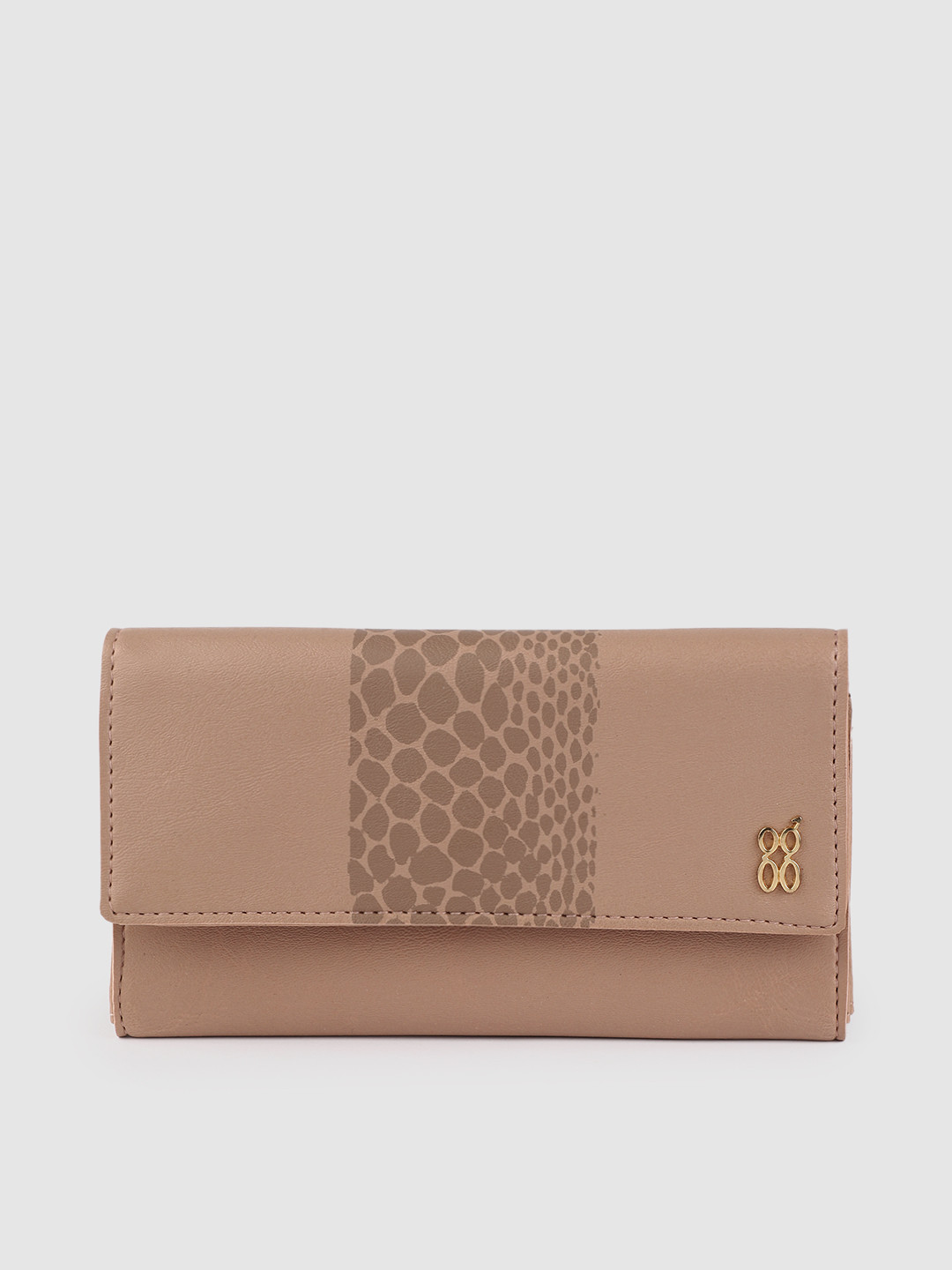 Buy Baggit Women Mauve Printed Synthetic Leather Three Fold Wallet ...