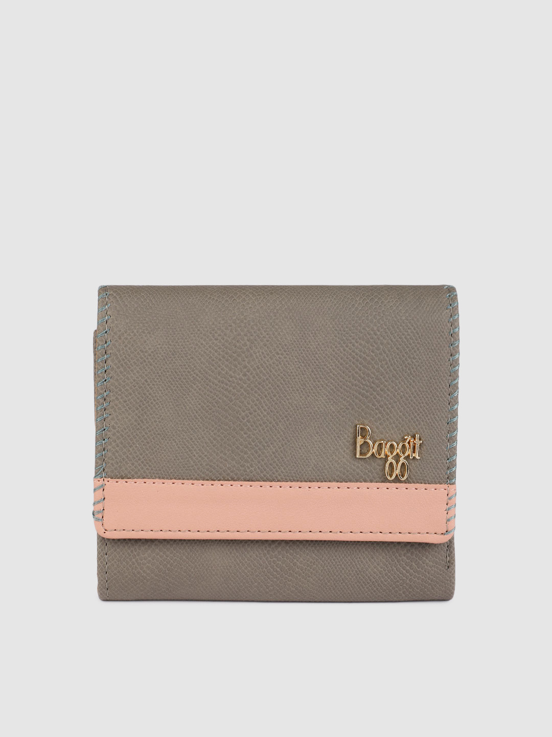 Buy Baggit Women Khaki Animal Textured Three Fold Wallet - Wallets for ...