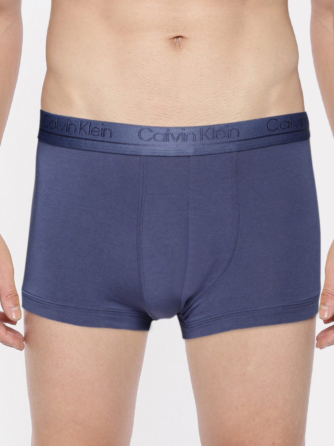 Buy Calvin Klein Underwear Men Navy Blue Solid Low Rise Trunks ...