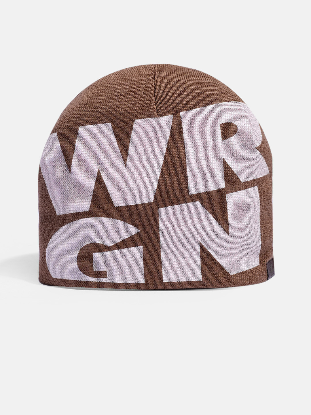 Buy WROGN Unisex Brown & Off White Solid Acrylic Beanie Cap - Caps for ...