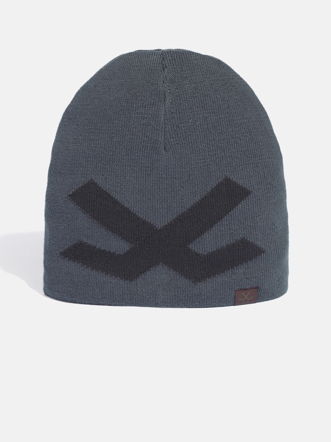 Buy WROGN Unisex Grey Brand Logo Printed Beanie - Caps for Unisex ...