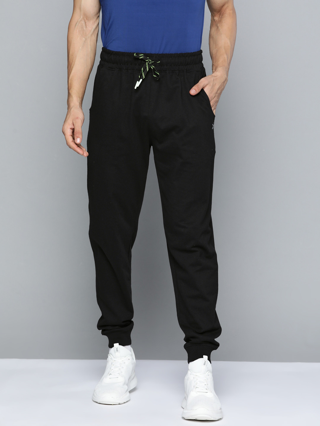 Buy HRX By Hrithik Roshan Lifestyle Men Jet Black Bio Wash Track Pants ...