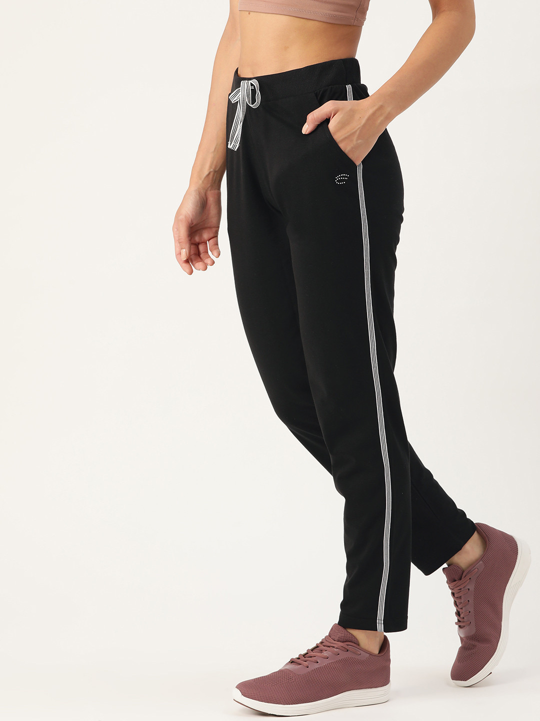 Buy FEMEA Women Black Solid Straight Fit Track Pants - Track Pants for ...