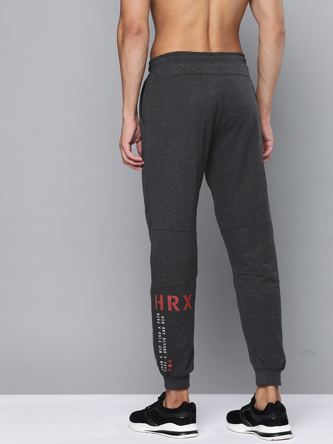 Buy HRX By Hrithik Roshan Men Anthra Melange Solid Melange Rapid Dry ...