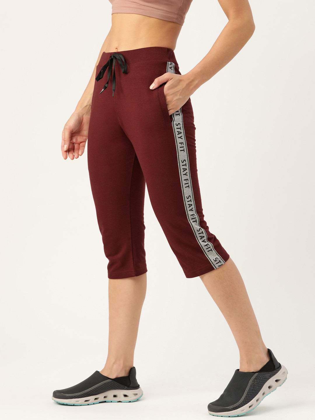 Buy FEMEA Women Maroon Solid Capris - Capris for Women 14738216 | Myntra