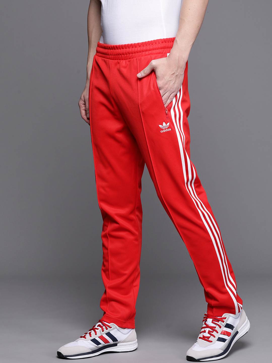 Buy ADIDAS Originals Men Red Regular Fit Classics BECKENBAUER Primeblue ...