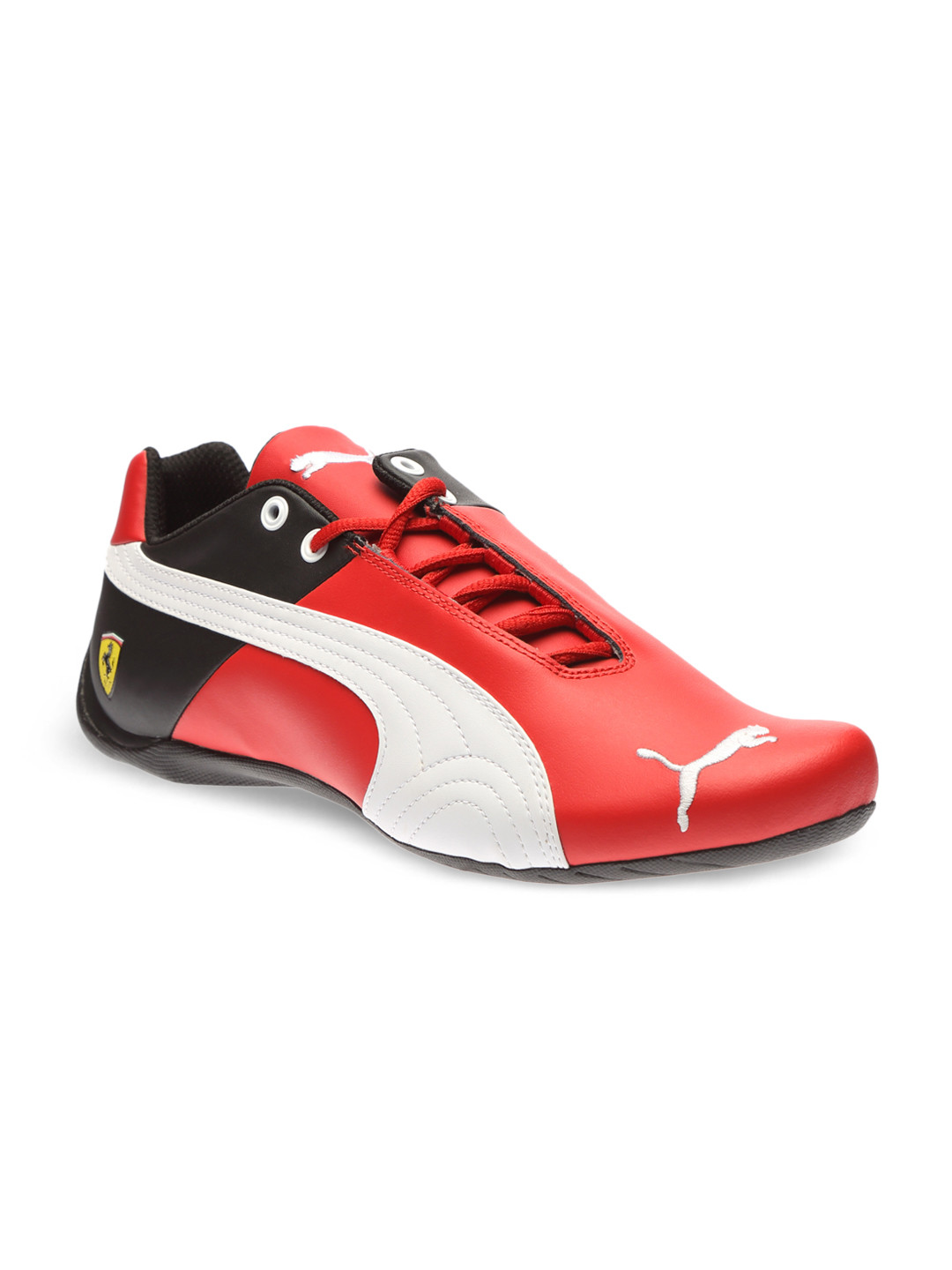Buy PUMA Motorsport Men Red & White Colourblocked Leather Sneakers ...