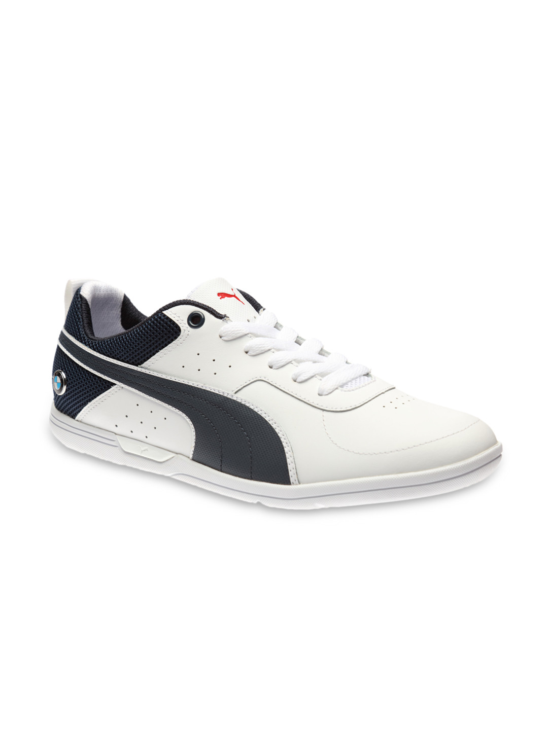 Buy PUMA Motorsport Men White & Black Colourblocked Leather Sneakers ...