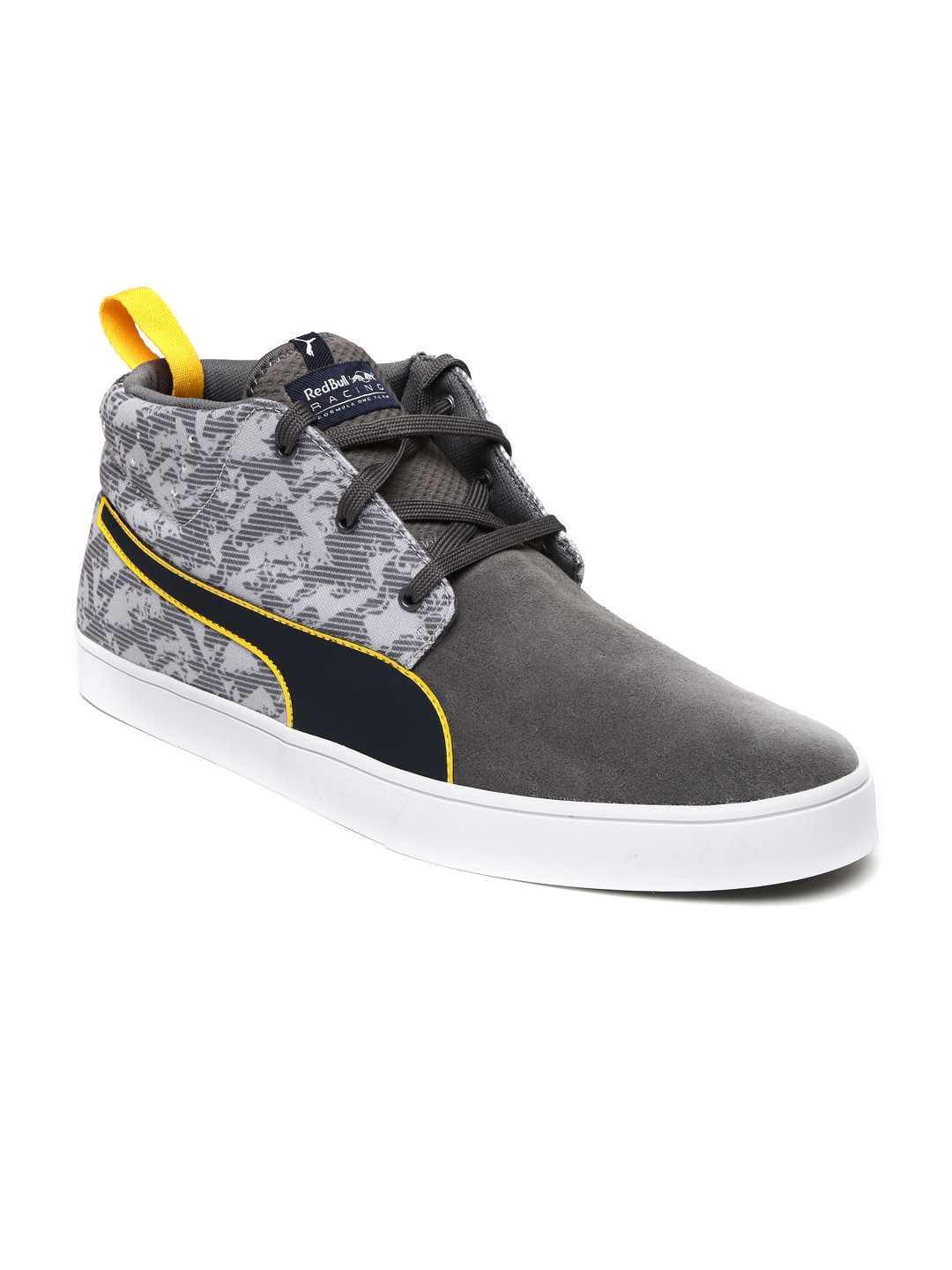 Buy PUMA Motorsport Men Grey RBR Desert Boot Vulc Printed Suede Mid Top ...