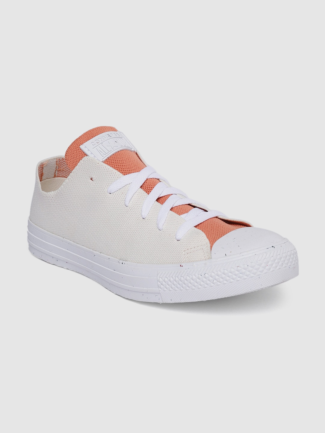 Buy Converse Men Off White & Peach Solid Regular Sneakers - Casual ...