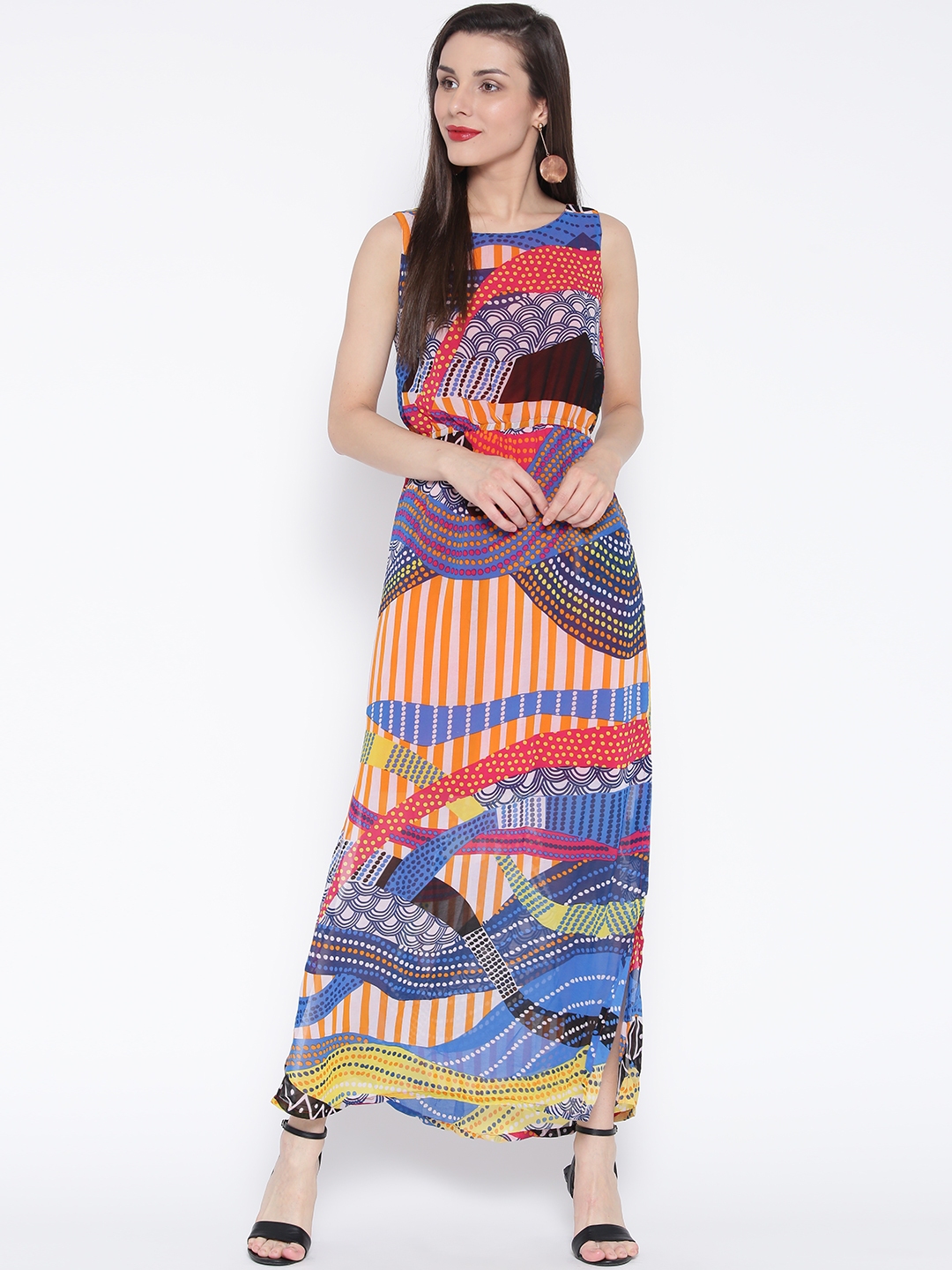 Buy Global Desi Women Multicolour Printed Maxi Dress - Dresses for ...