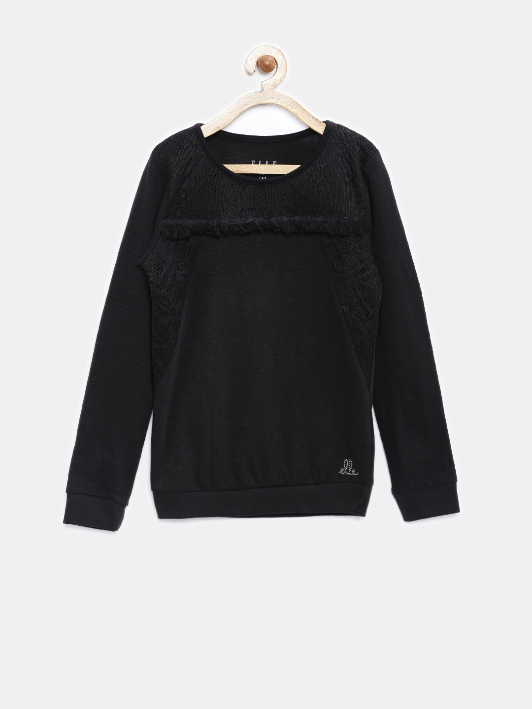 Buy Elle Kids Girls Black Pure Cotton T Shirt - Tshirts for Girls ...