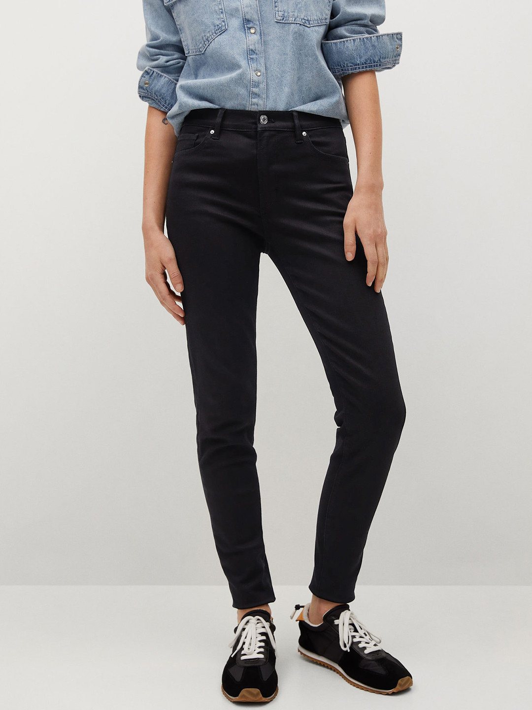 Buy MANGO Women Black Skinny Fit Stretchable Jeans - Jeans for Women ...