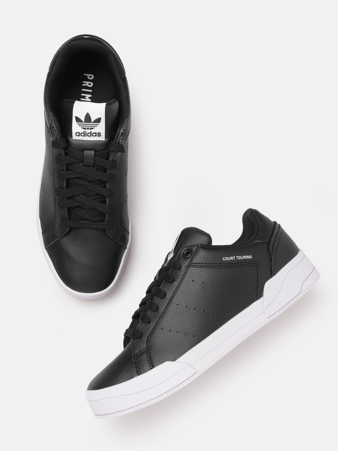 Buy ADIDAS Originals Men Black Court Tourino Leather Sneakers - Casual ...