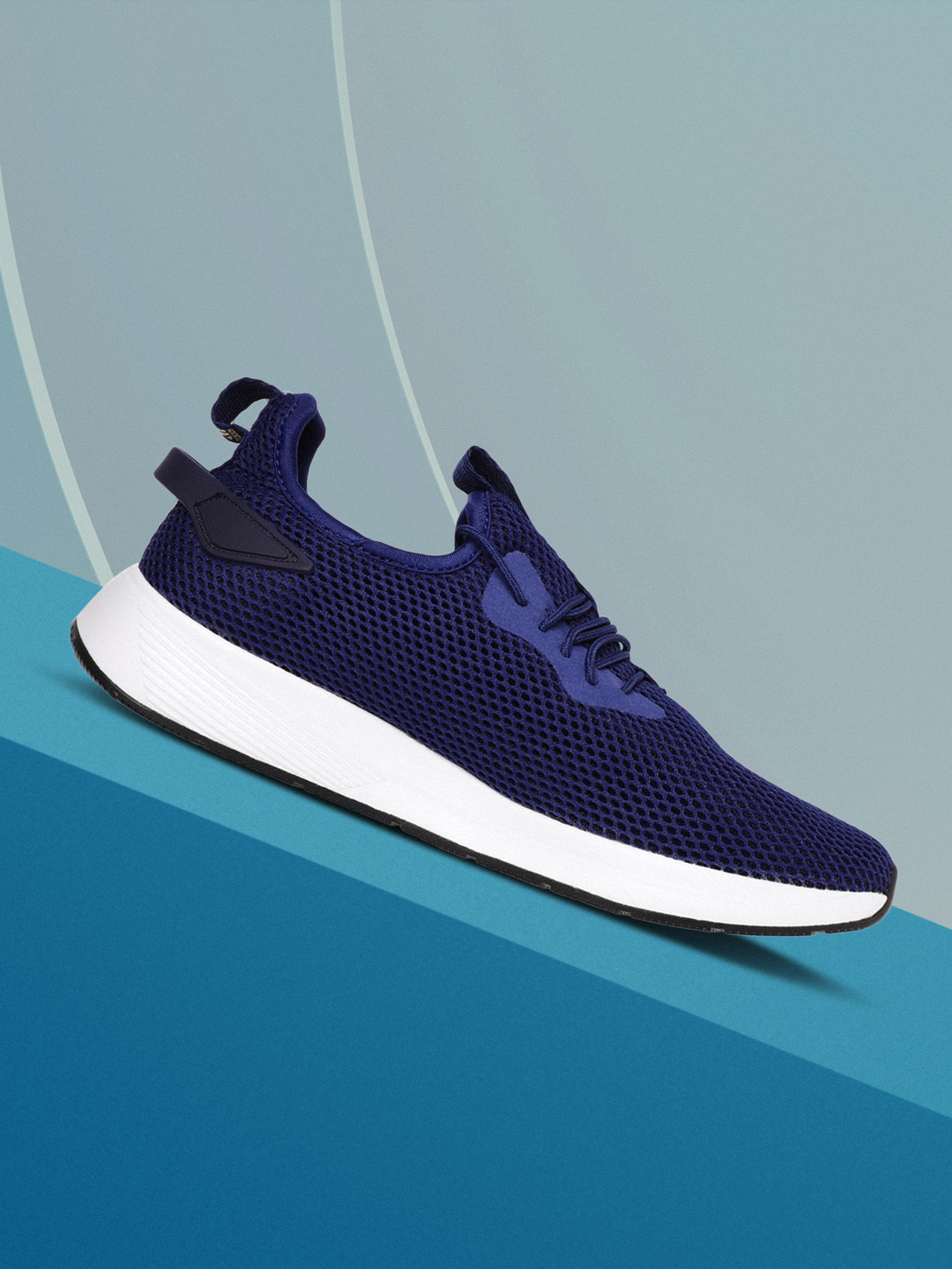 Buy ADIDAS Men Navy Blue & Yellow Woven Design Adi Form Running Shoes ...