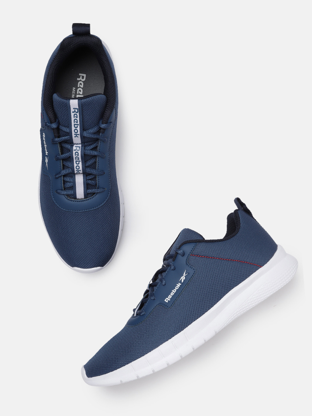 Buy Reebok Men Navy Blue Stride Walker Woven Design Walking Shoes ...