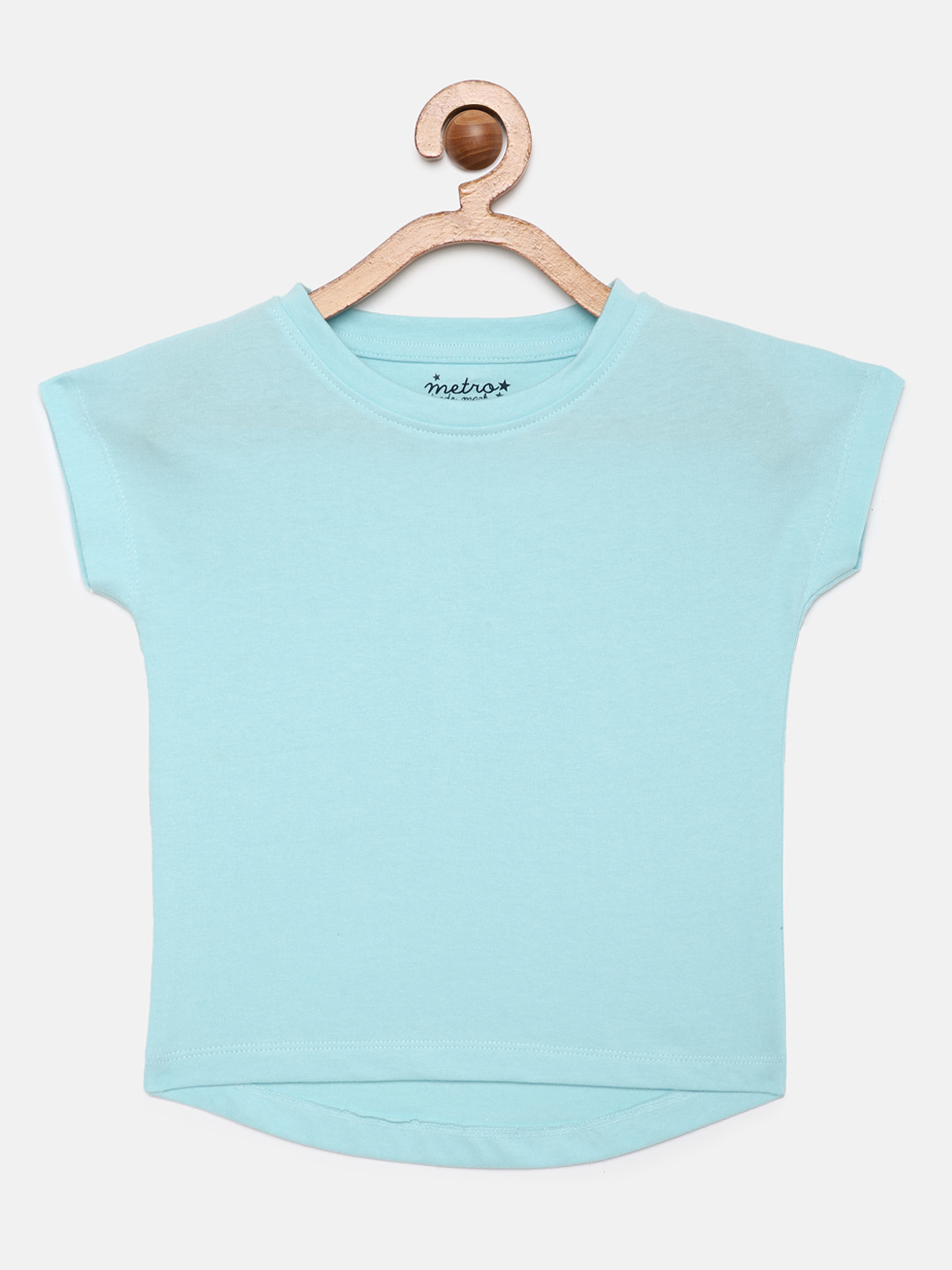 Buy METRO KIDS COMPANY Girls Blue Pure Organic Cotton Crop Top - Tops ...