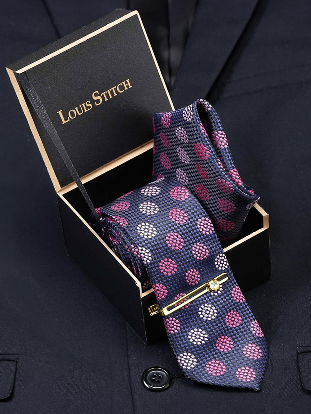 Buy LOUIS STITCH Men Italian Silk Necktie Accessory Gift Set - Ties for ...