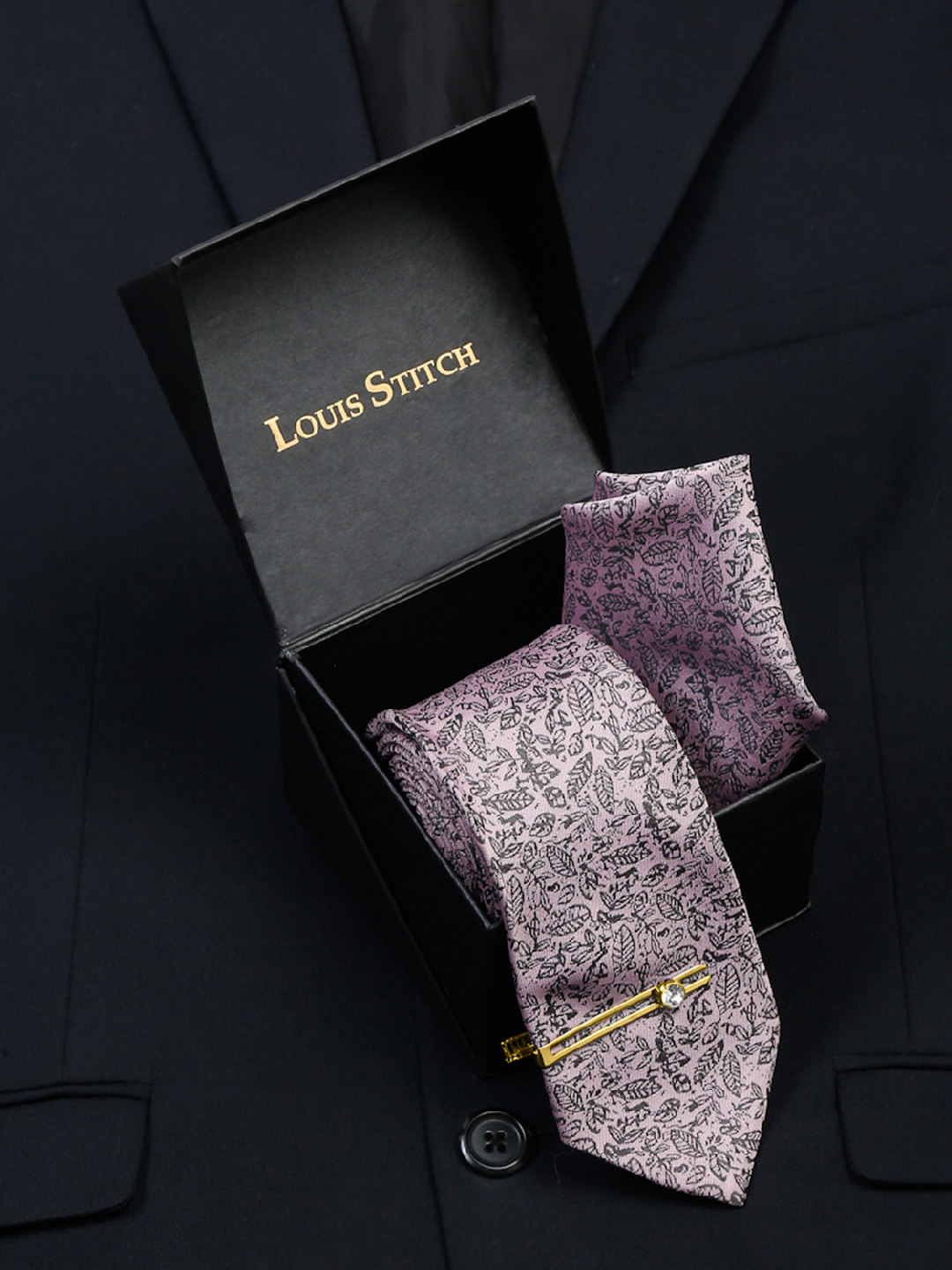 Buy LOUIS STITCH Men Italian Silk Necktie Accessory Gift Set - Ties for ...