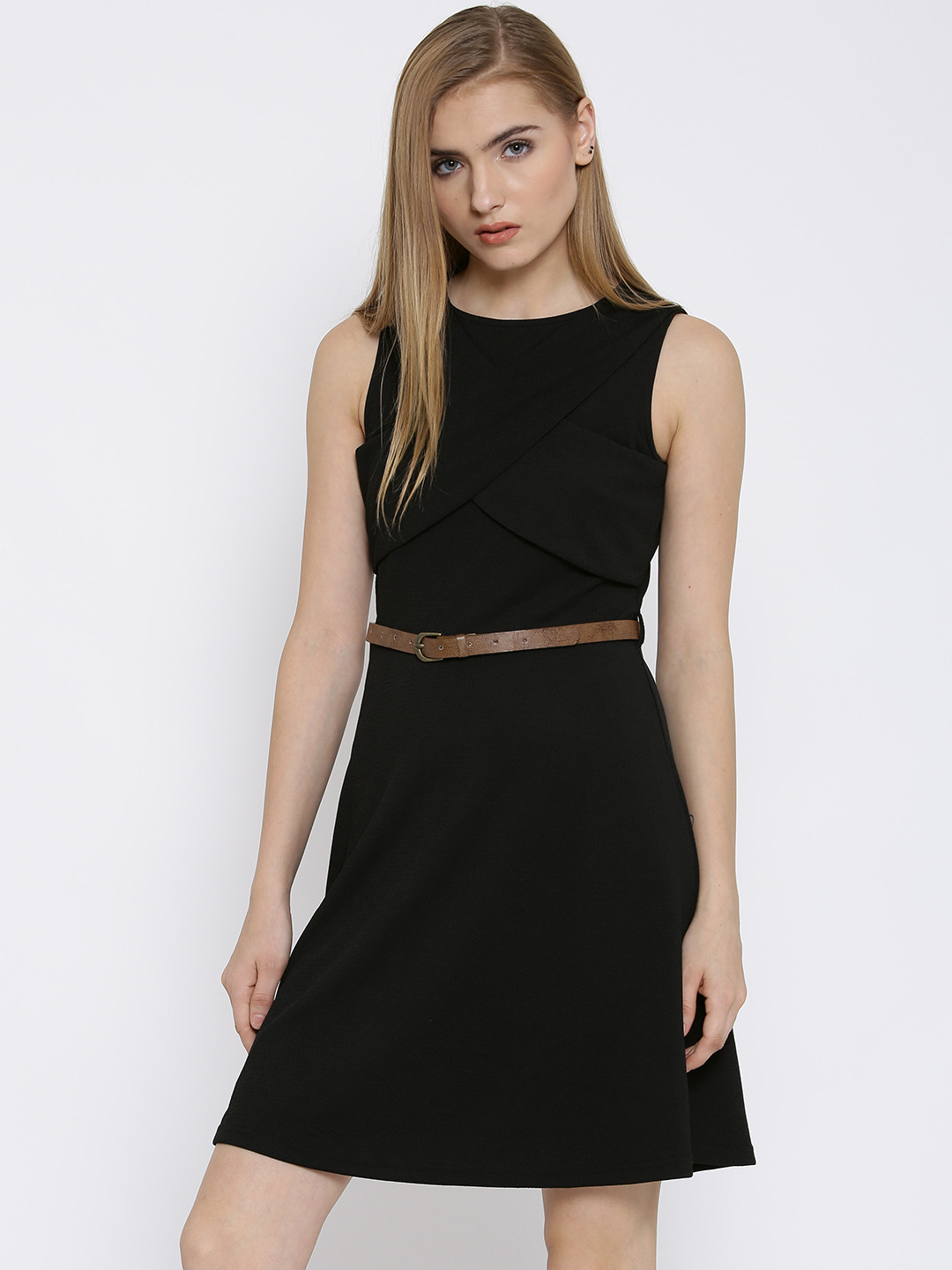 Buy Vero Moda Black Belted Dress - Dresses for Women 1479217 | Myntra