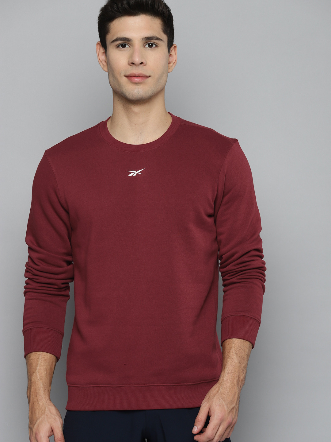 Buy Reebok Men Maroon Training Sweatshirt - Sweatshirts for Men ...