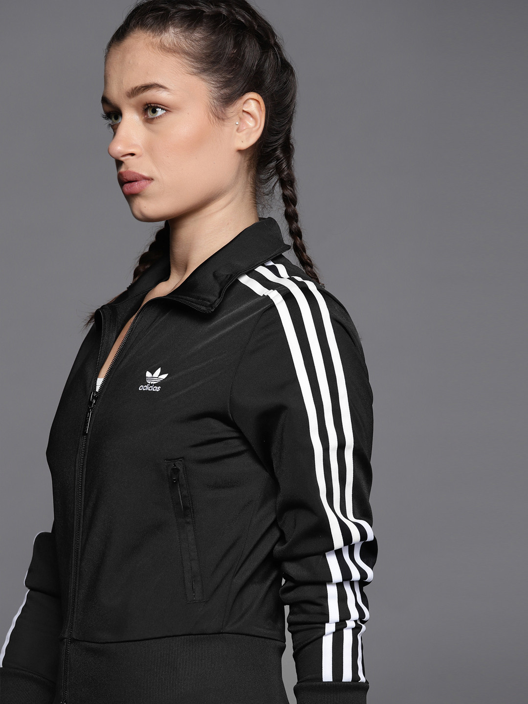 Buy ADIDAS Originals Women Black Running Sporty Jacket - Jackets for ...