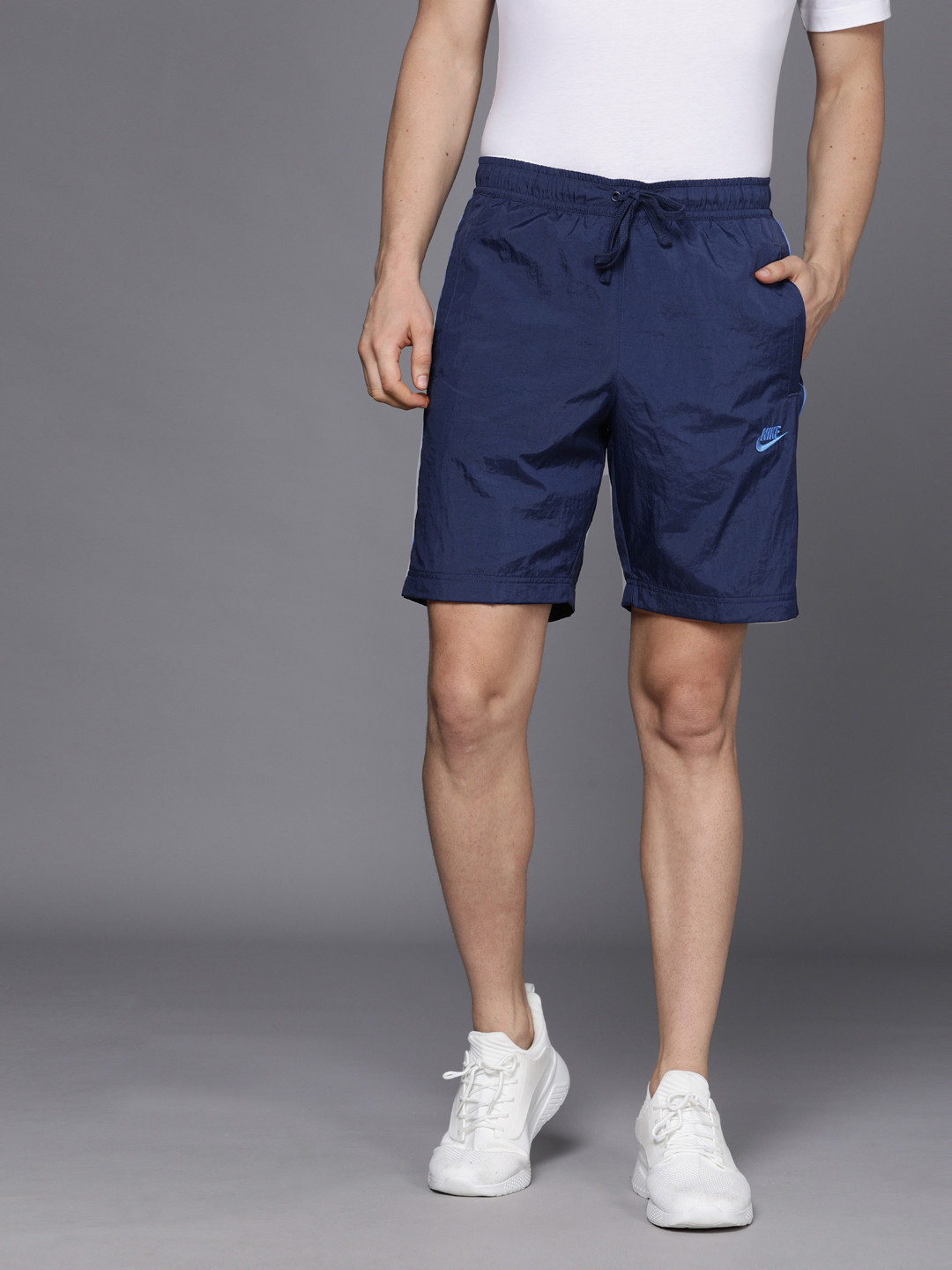 Buy Nike Men Navy Blue Standard Fit SPE Woven Lined Track Shorts ...