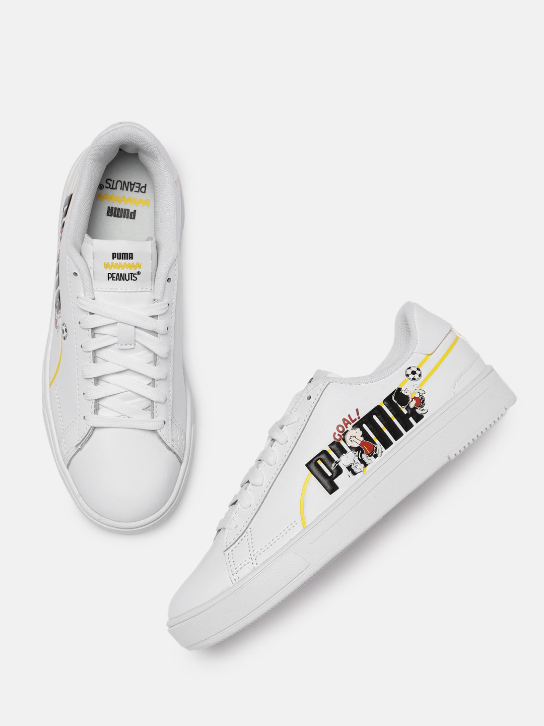 Buy Puma Boys White Peanuts Serve Pro Youth Trainers - Casual Shoes for ...