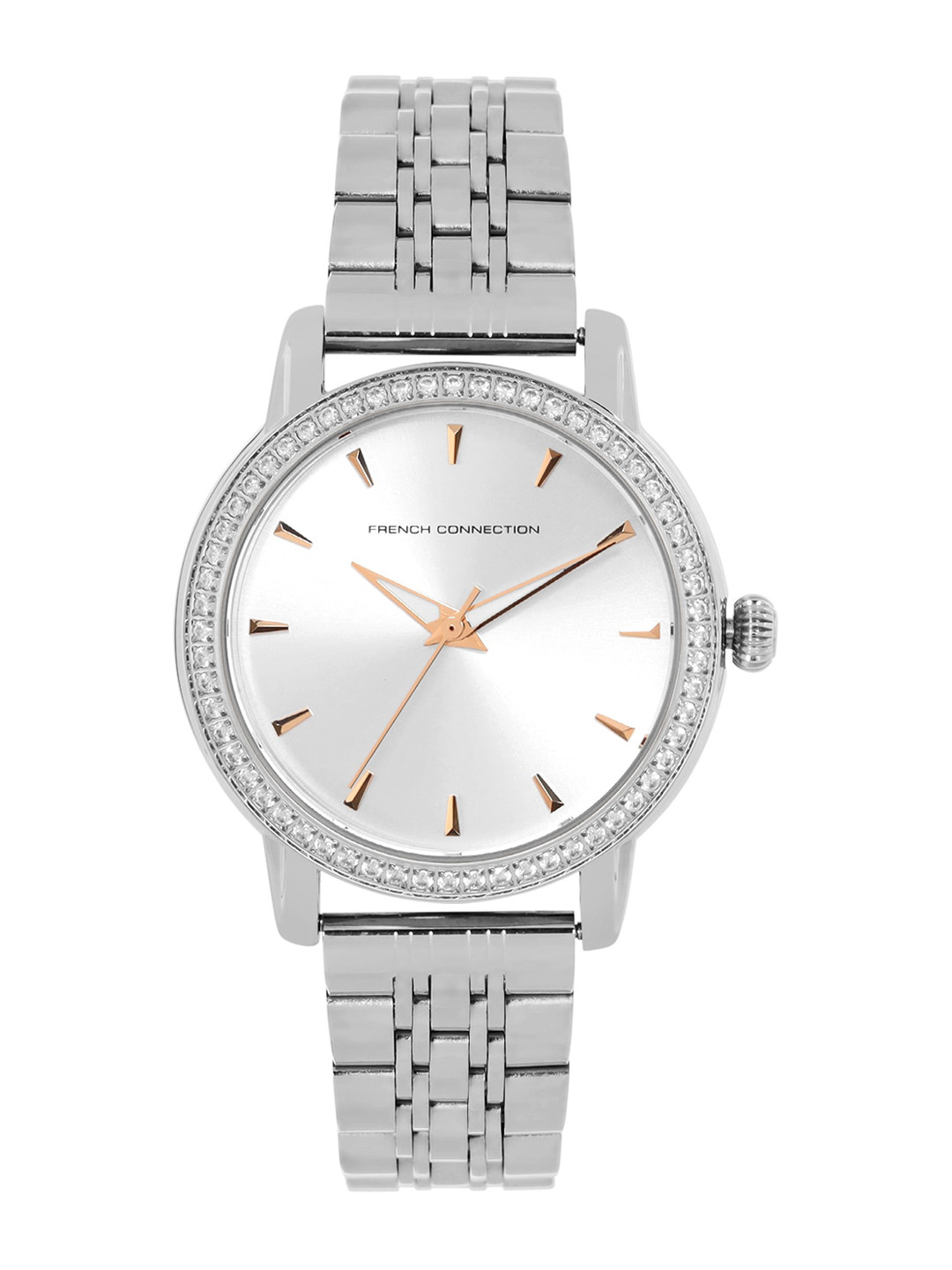 Buy French Connection Women Silver Toned Dial & Silver Toned Stainless ...