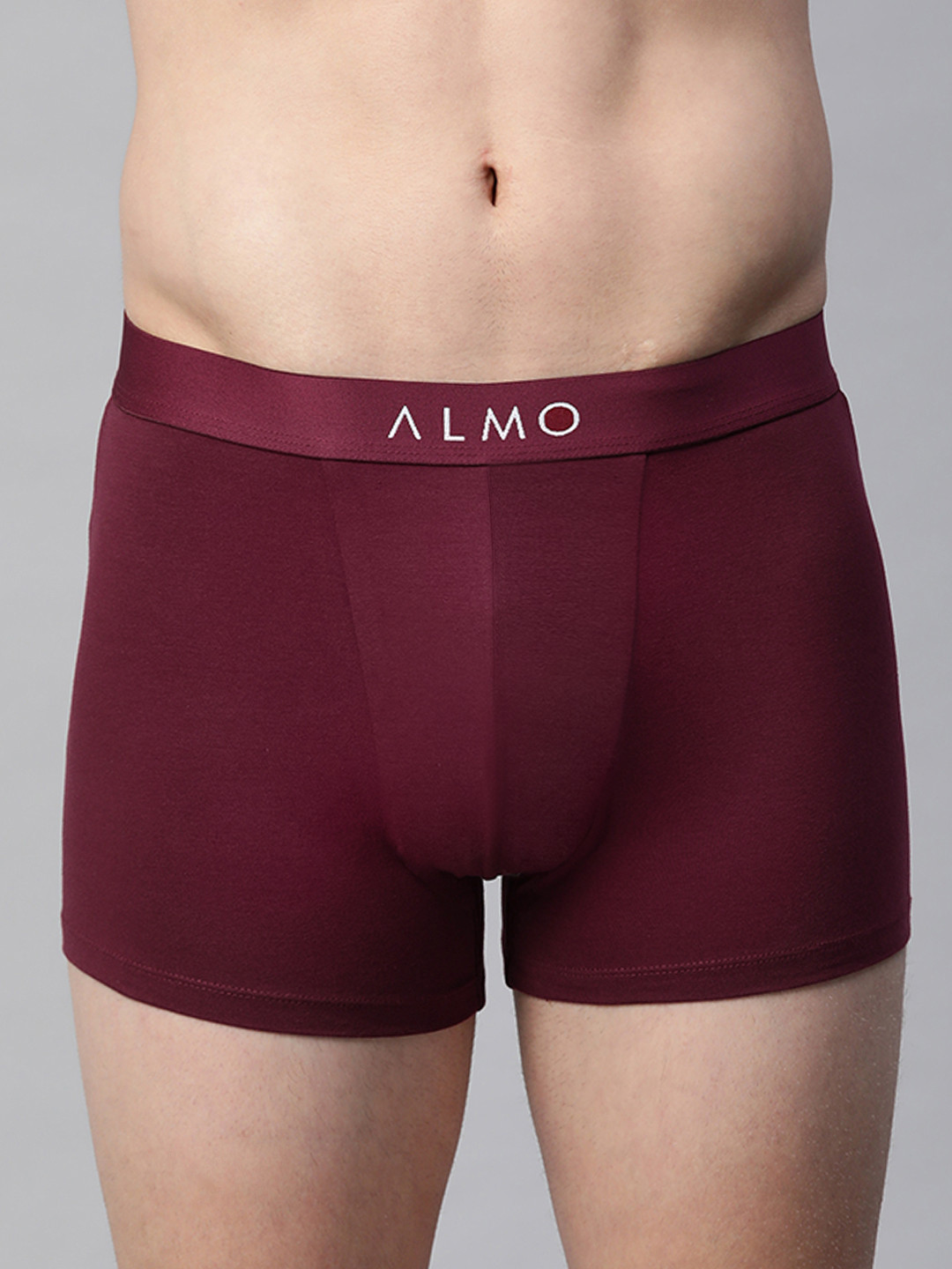 Buy Almo Wear Men Burgundy Solid Slim Fit Anti Microbial Organic Cotton Trunks Rico T 105 ...